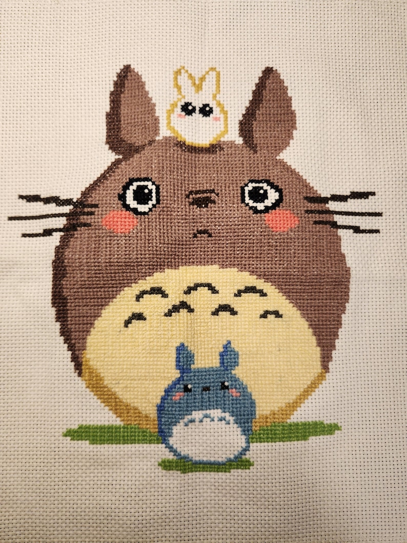 My Neighbor Totoro Completed Cross Stitch - Etsy