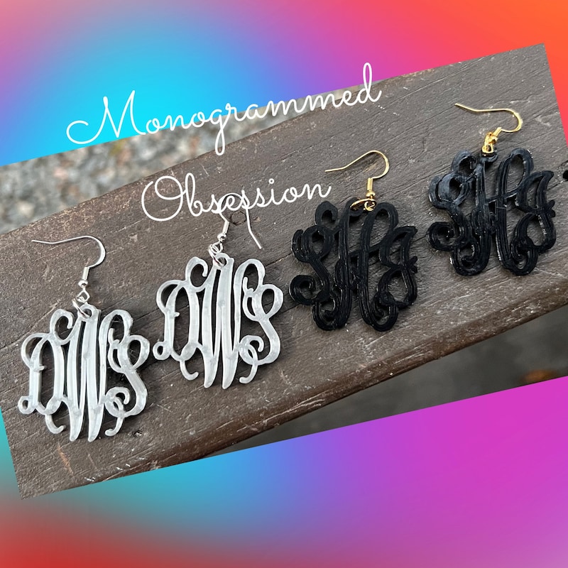 Monogrammed Earring - Etsy
