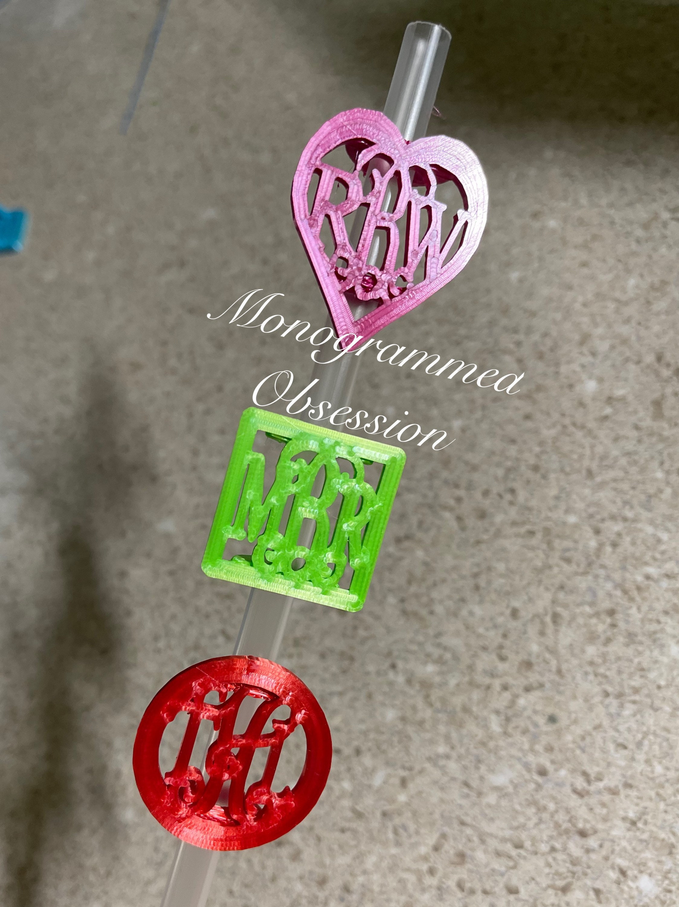 Straw Topper Personalized Straw Monogrammed Straw Topper - Etsy