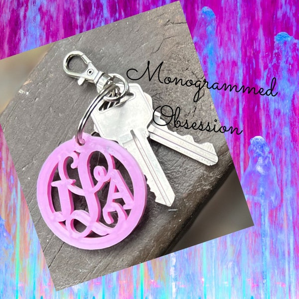Monogram Keychain - Etsy