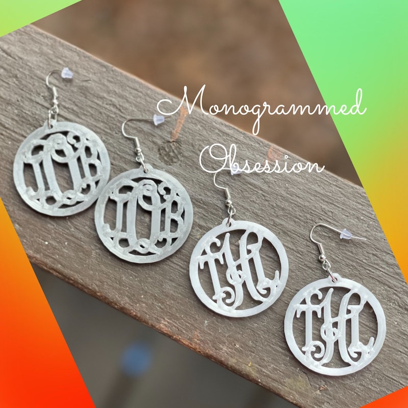 Monogrammed Earring - Etsy