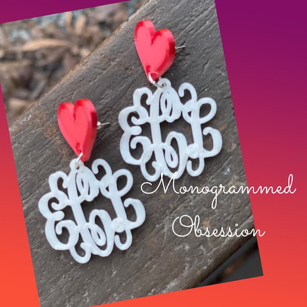 Monogrammed Earring - Etsy