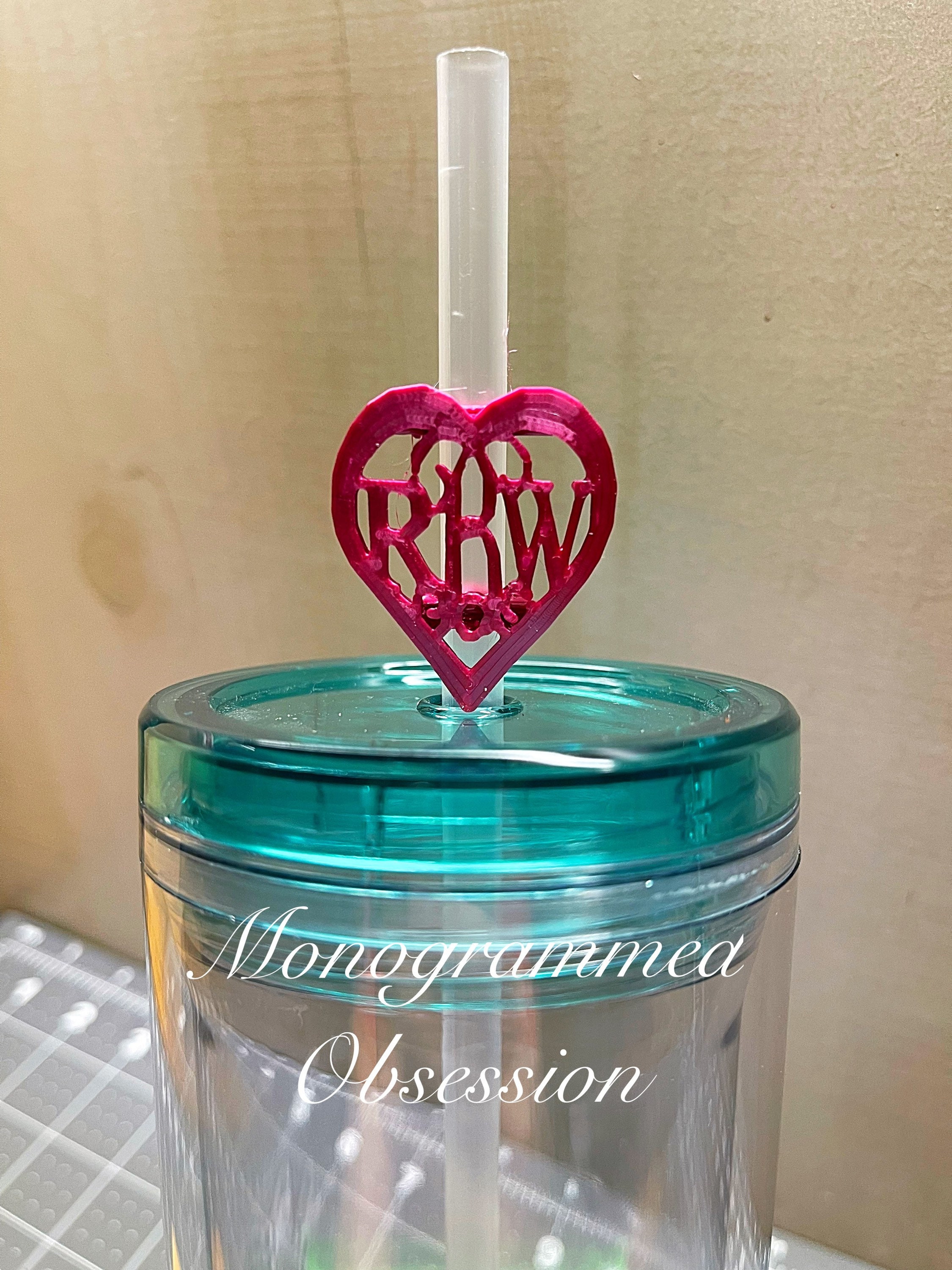 Straw Topper Personalized Straw Monogrammed Straw Topper | Etsy