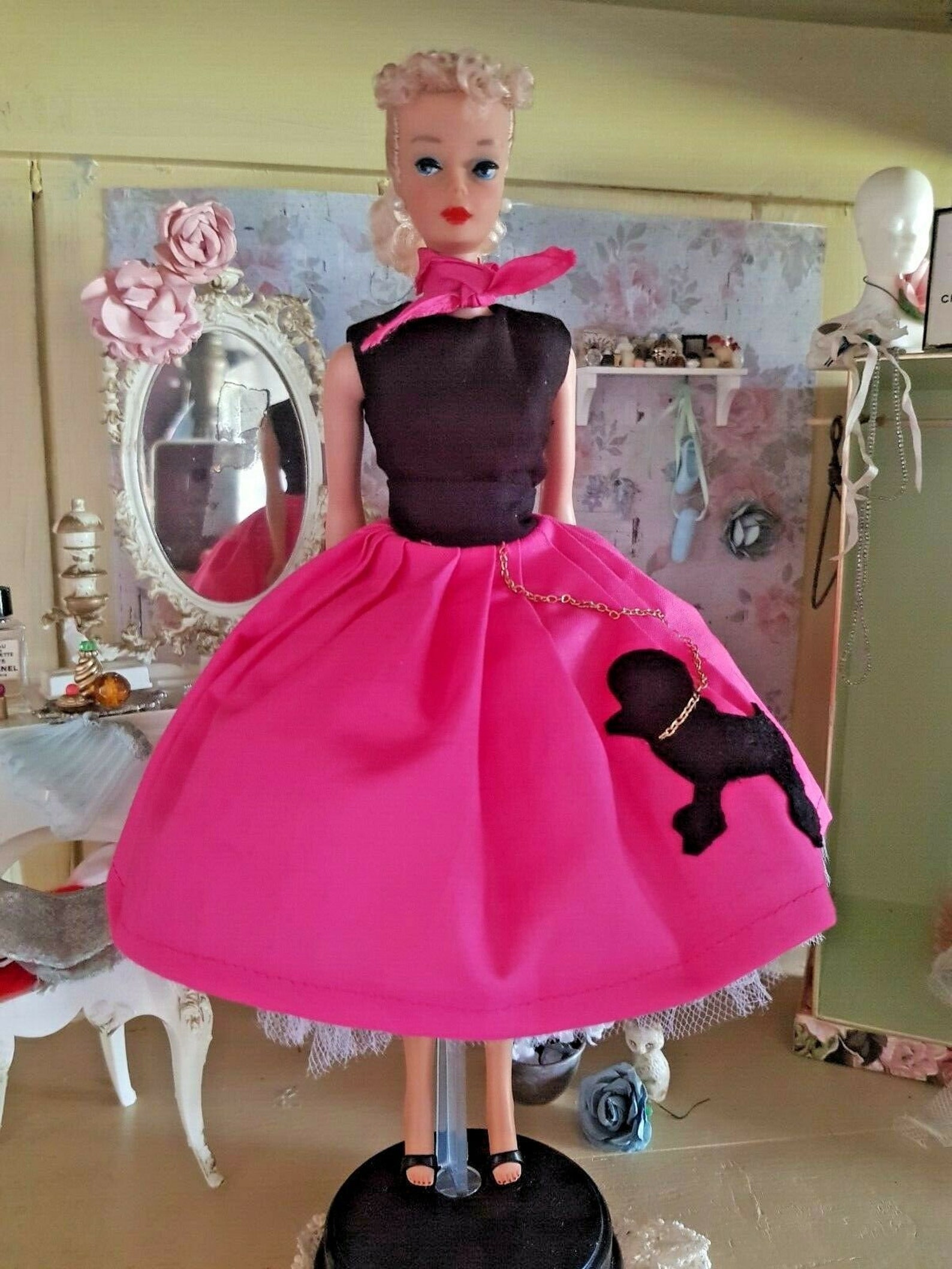 OOAK Vintage style Fun Barbie Gi Gi Poodle Skirt Outfit | Etsy