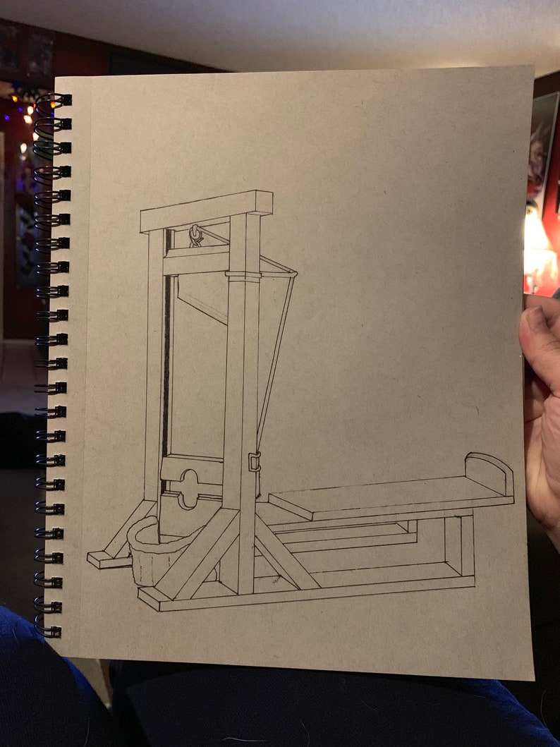 Guillotine French Revolution 9x12 Original Ink Drawing - Etsy