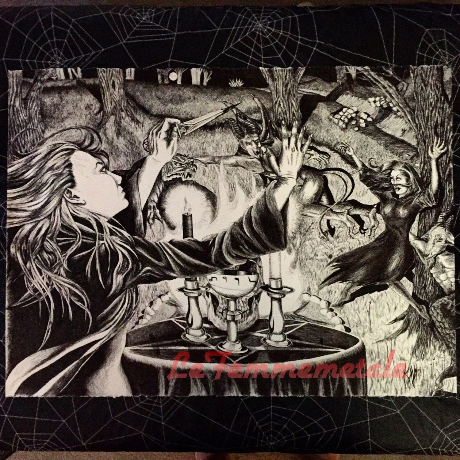 Demon Summoning Witch Dance "come to Sabbath" Ink Original Artwork ...