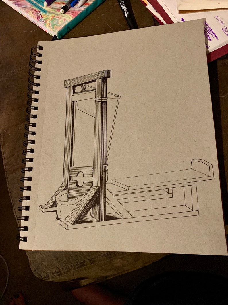Guillotine - French Revolution 9x12 Original Ink Drawing - Etsy