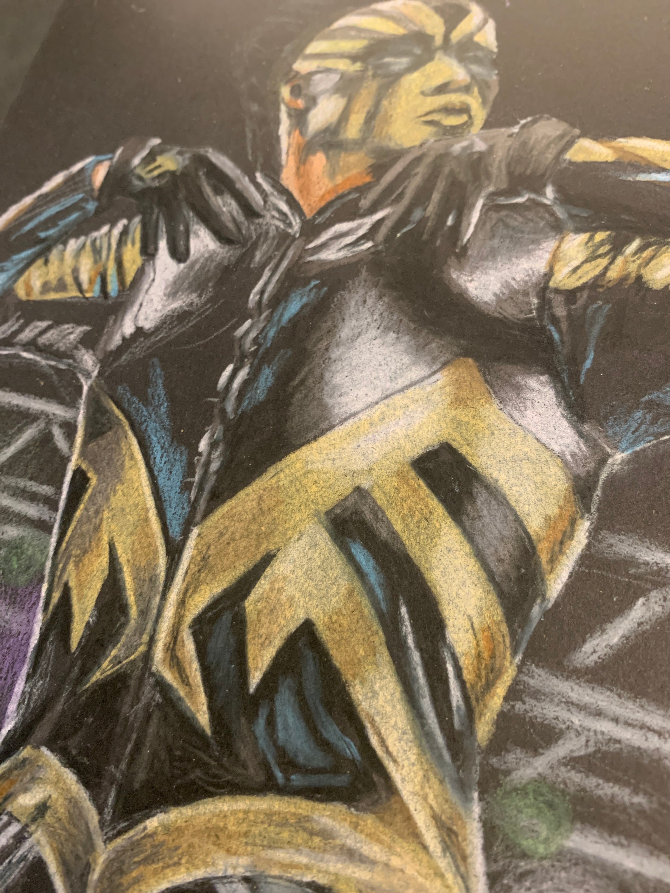 Goldust - Dustin Rhodes Runnels WWF WWE 9x12 Pencil Art Drawing; Hand ...