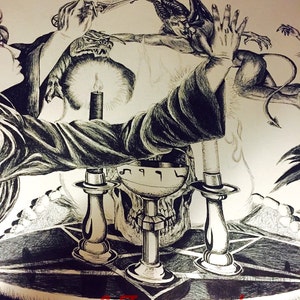 Demon Summoning Witch Dance "come to Sabbath" Ink Original Artwork ...