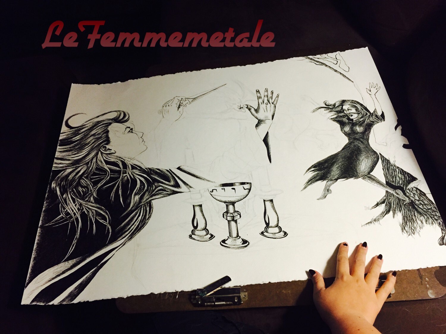 Demon Summoning Witch Dance "come to Sabbath" Ink Original Artwork ...