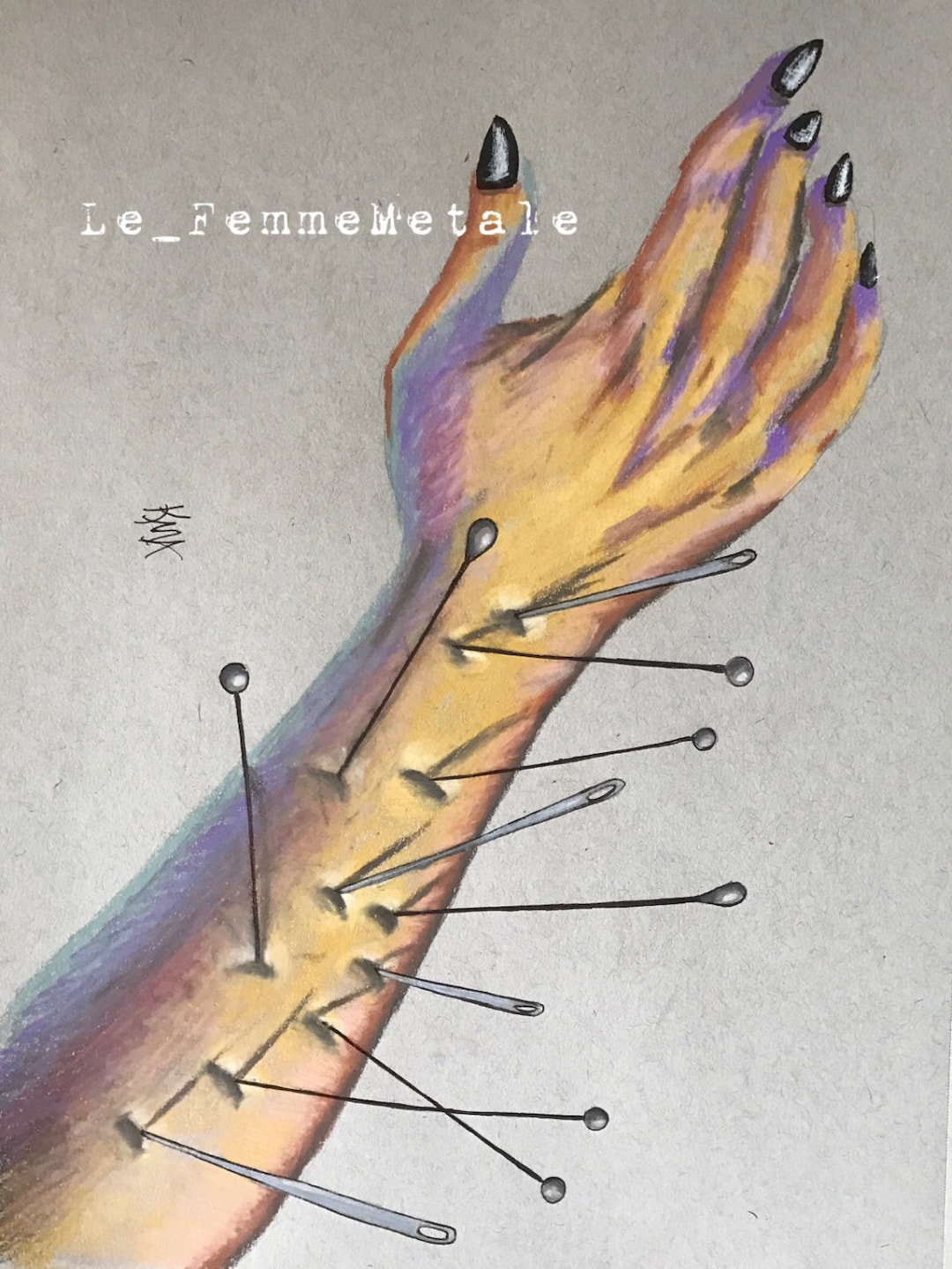 Parasthesia -pins and Needles Phobia 9x12 Original Ink/charcoal/pencil ...