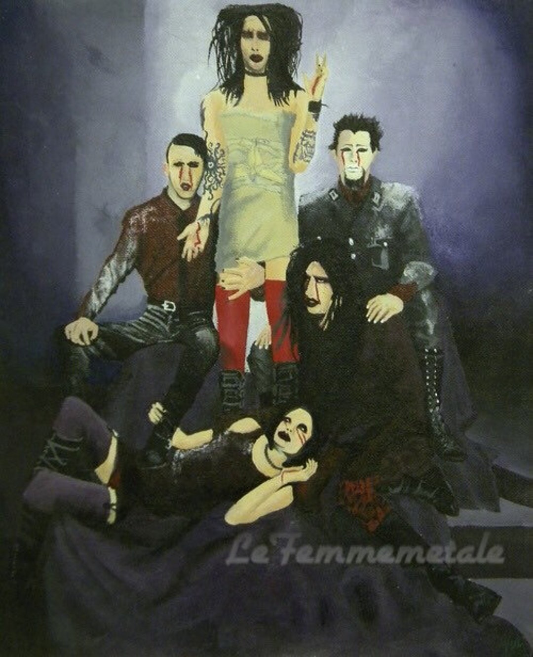 Marilyn Manson group original painting "Portrait of an American Family ...
