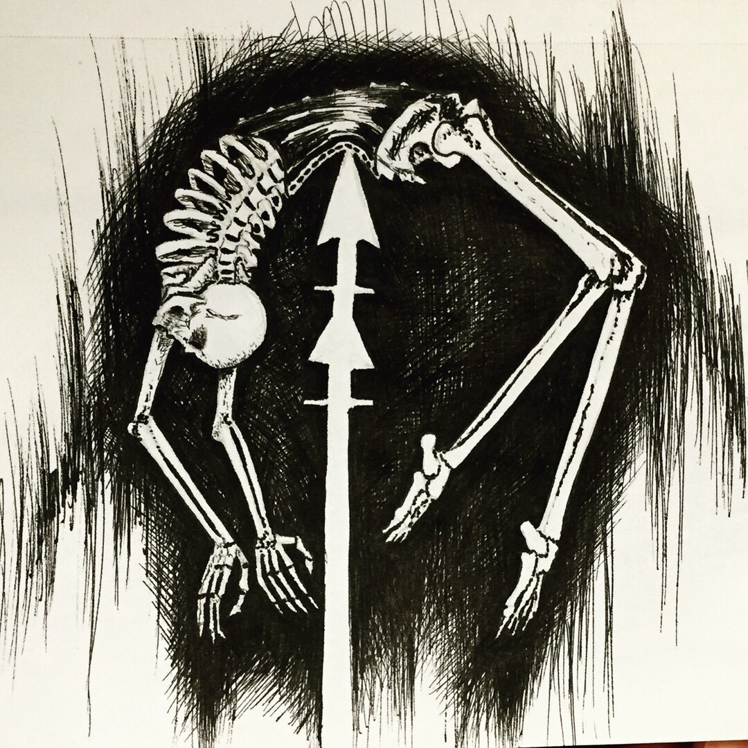 Skeleton Acrobatic Circus Ink Drawing "the Acrobat (vertical)" Original ...