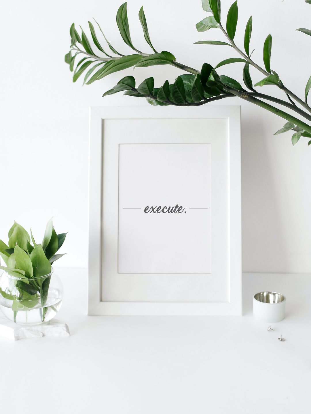 Execute Print, Minimalist Poster, Inspirational Art, Single Word Sign ...