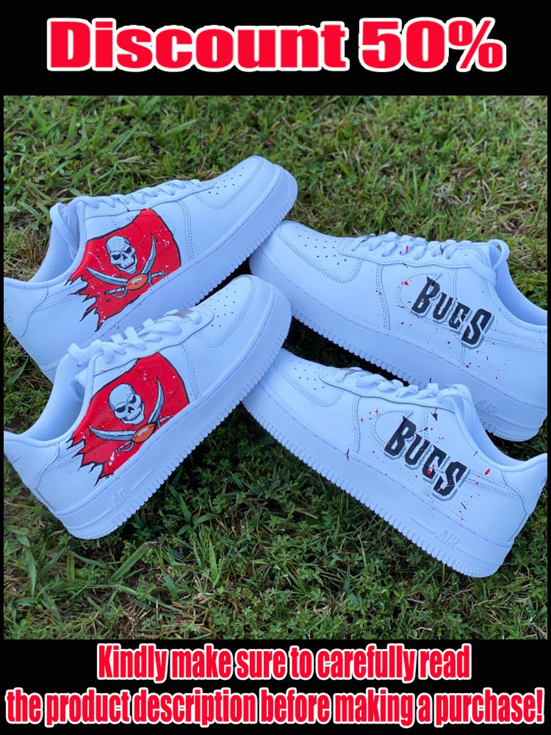 Custom Tampa Bay Buccaneers Air Force 1 Buccaneers Football - Etsy