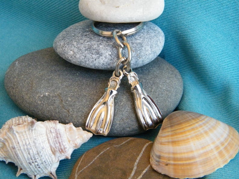 Scuba Diving Flippers Keyring Diving Keychain Swimmers Gift | Etsy