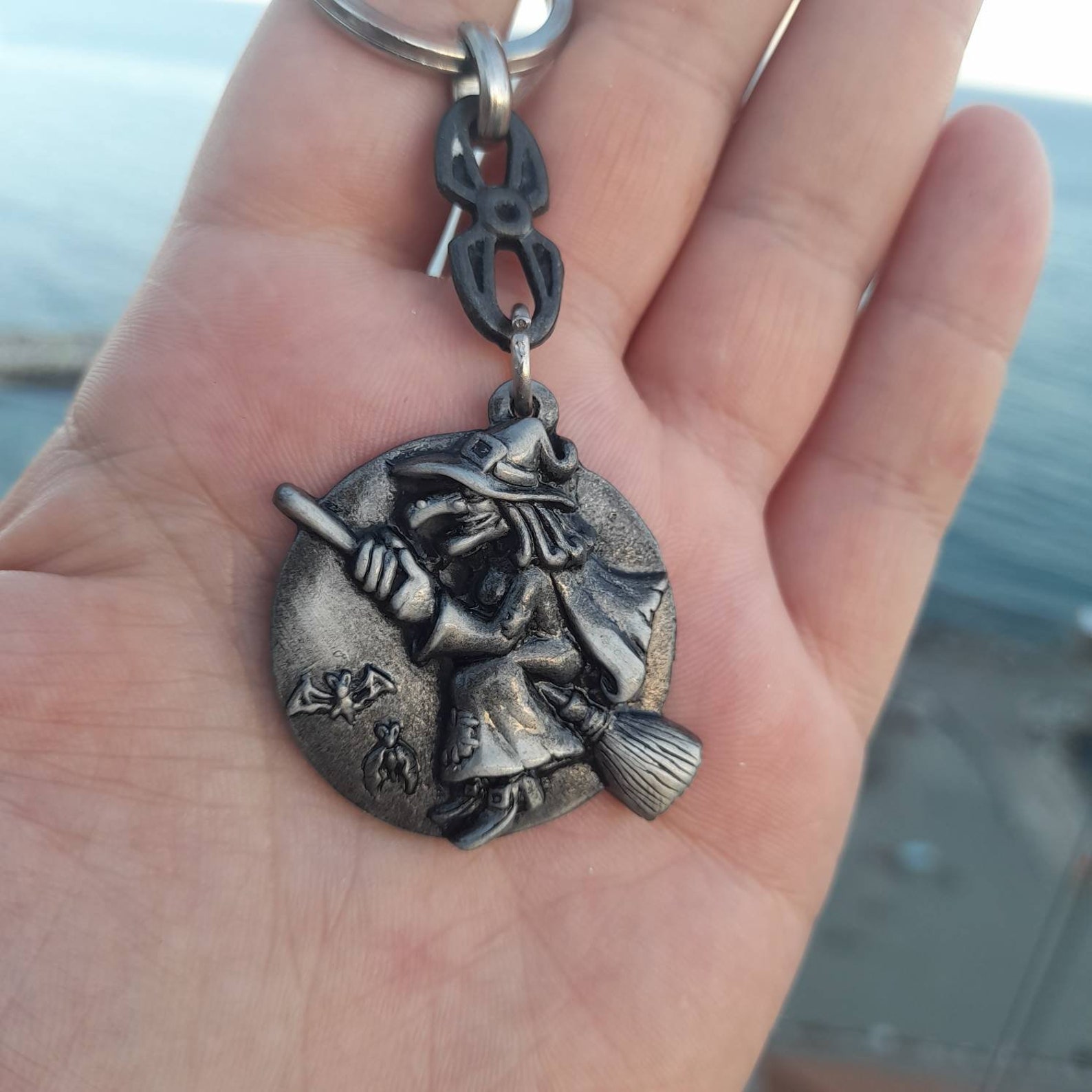 Witch Keychain Witch Jewelry Halloween Keyring Witch on a - Etsy