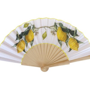 Lemon Hand Fan, Citric Folding Fan, Wedding Hand Fan, Scllop Handheld ...