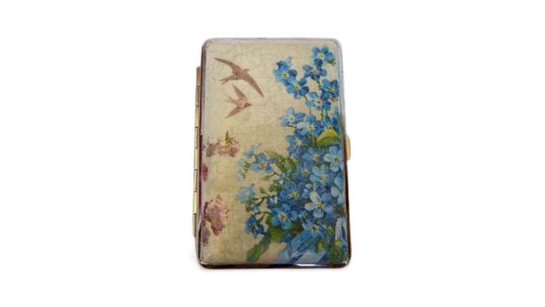 Blue Wild Flowers Cigarrette Case, 100s Slim Cigarette Box, Gentle ...