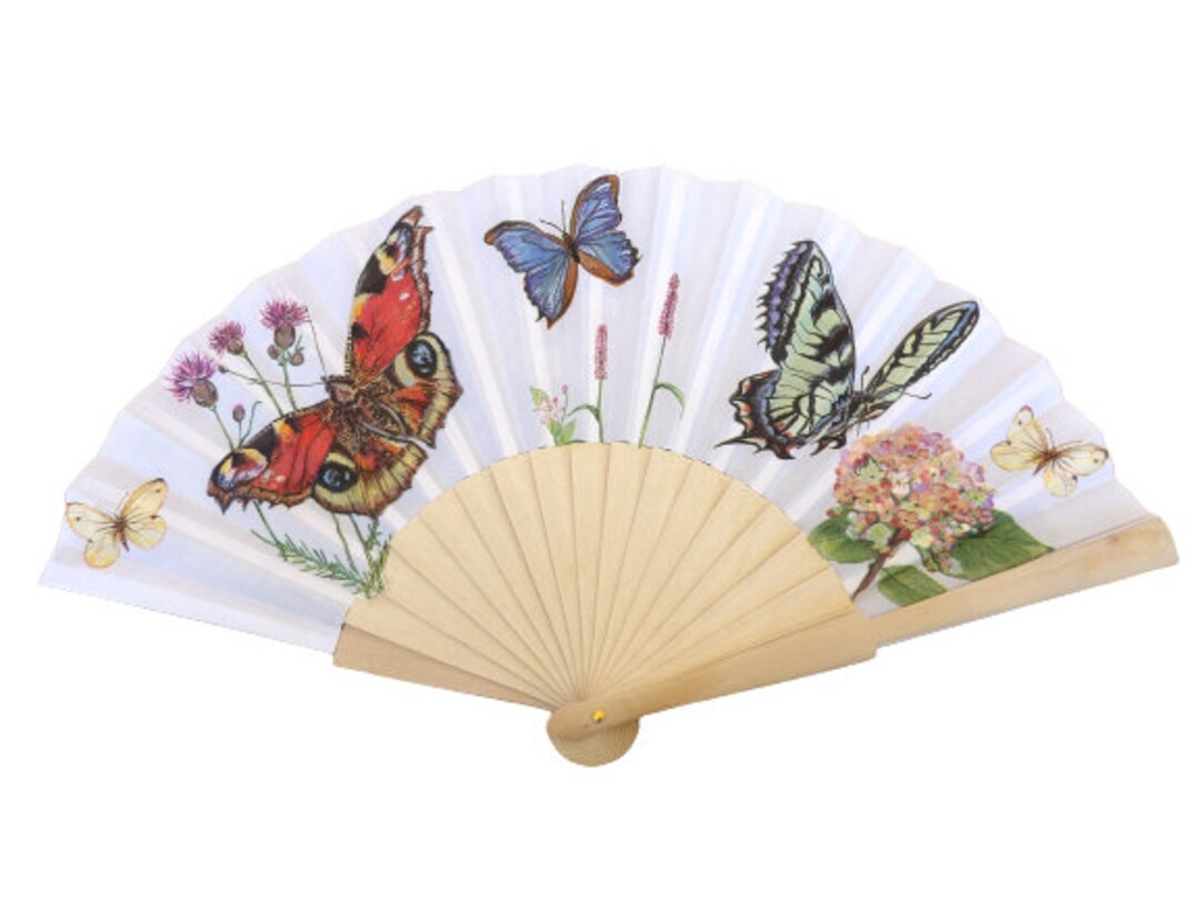 Butterfly Hand Fan Handheld Folding Fan Evening or Wedding - Etsy