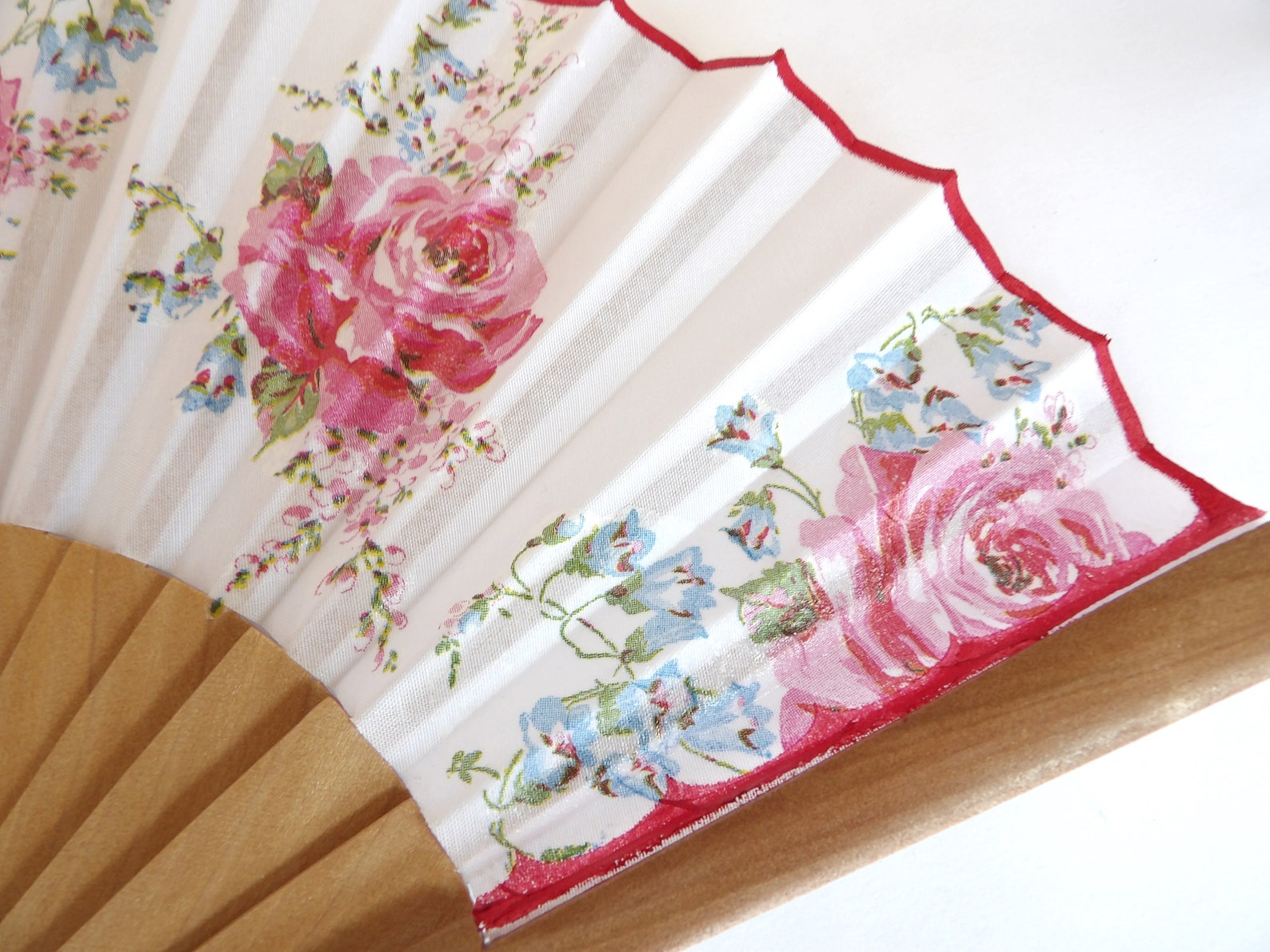 Roses Hand Fan Floral Holding Fan Evening or Wedding Dress | Etsy