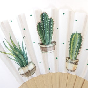 Cactus Hand Fan, Botanical Hand Fan, Suculent Lovers Hand Fan, Floral ...