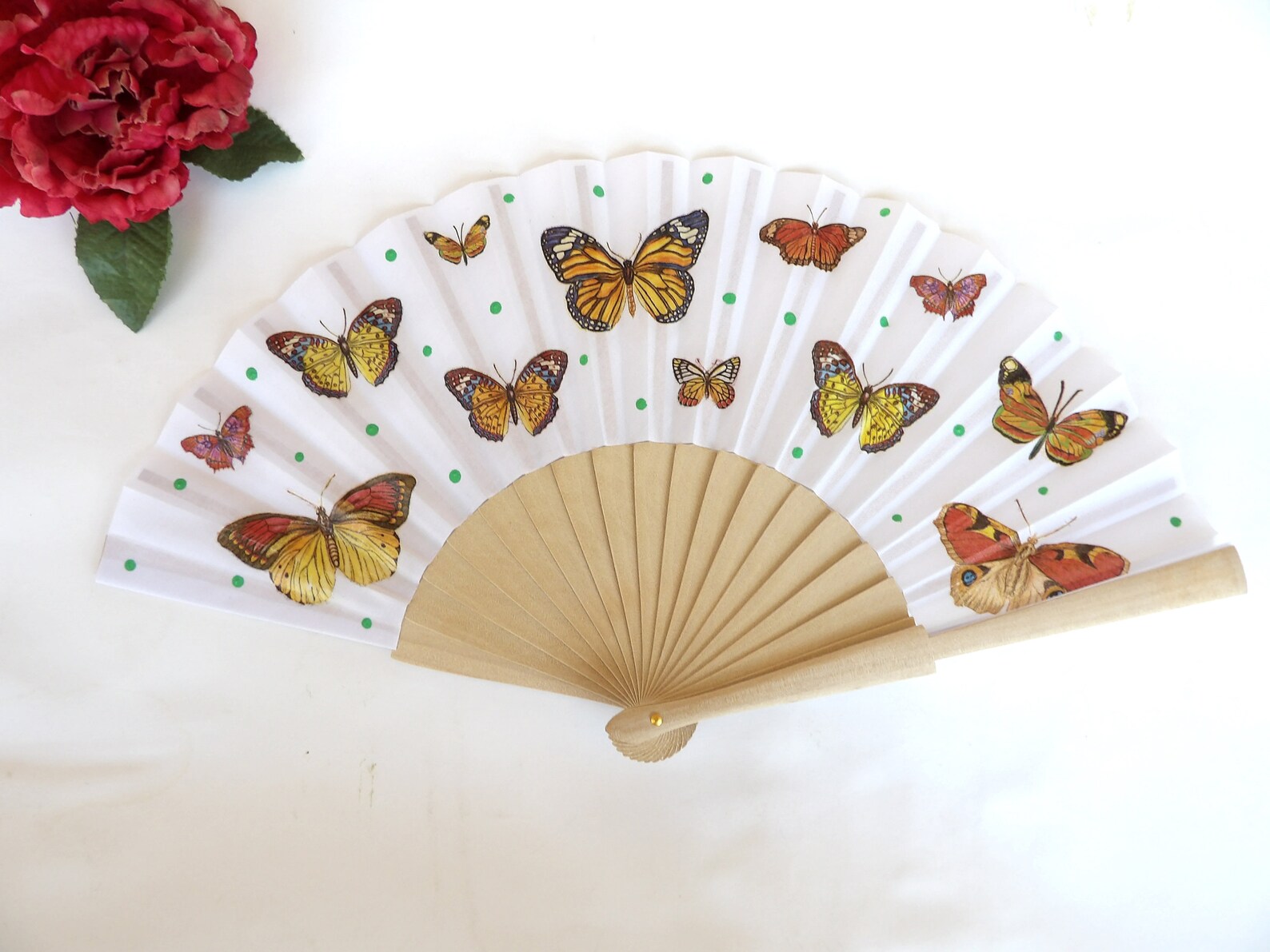 Hand Fan With Butterflies, Holding Fan, Handheld Fan, Spanish Hand Fan ...