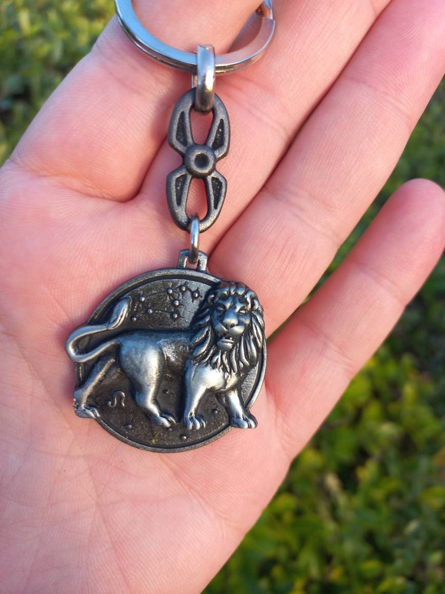 Leo Keychain, Lion Keyring, Zodiac Pendant, Astrology Bag Charm ...