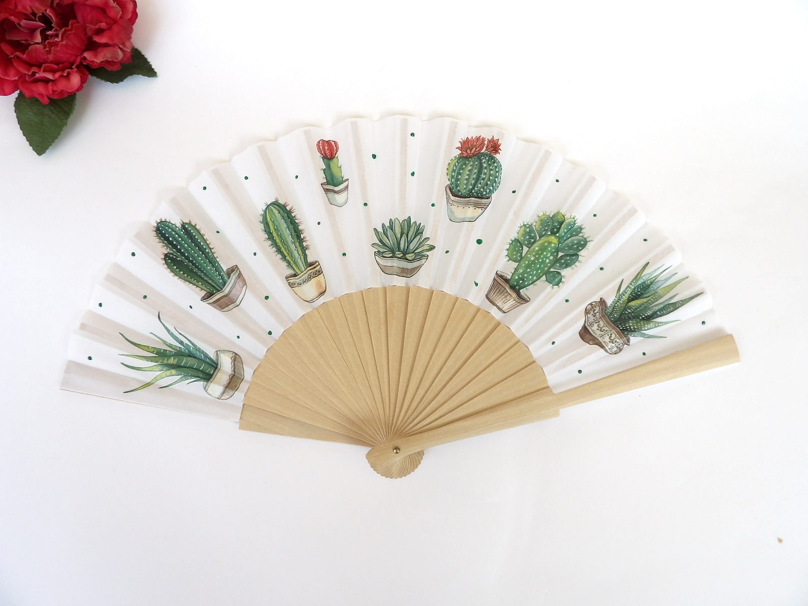 Cactus Hand Fan Botanical Hand Fan Suculent Lovers Hand Fan - Etsy