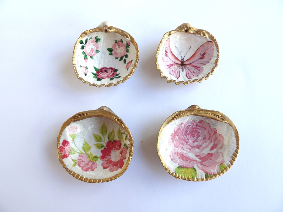 Shell Ring Dish, Mini Trinket Dish, Coastal Decor, Wedding Favor, Beach ...