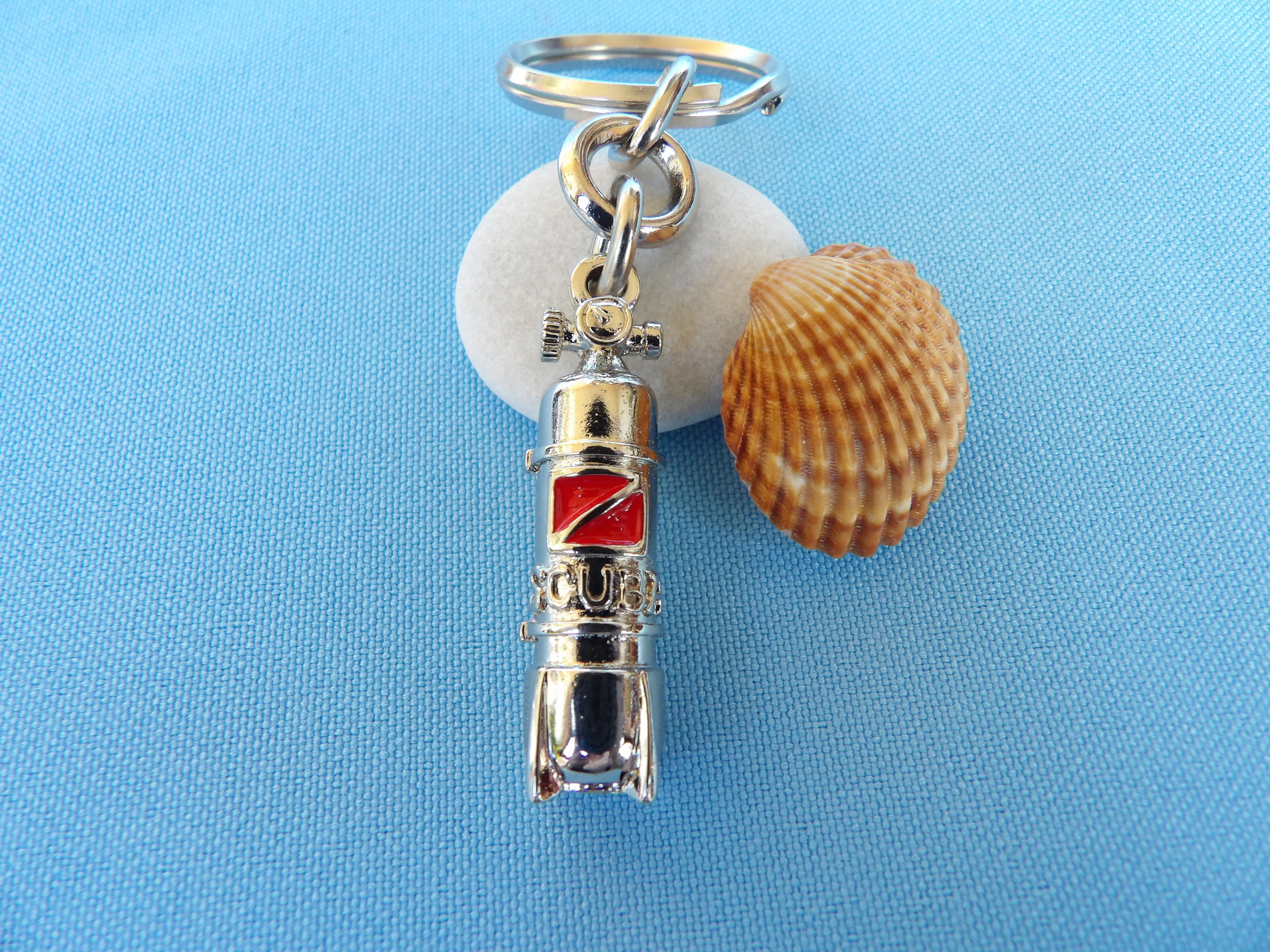 Scuba Diving Air Tank Keyring, Oxygen Tank Keychain, Snorkeling, Ocean ...