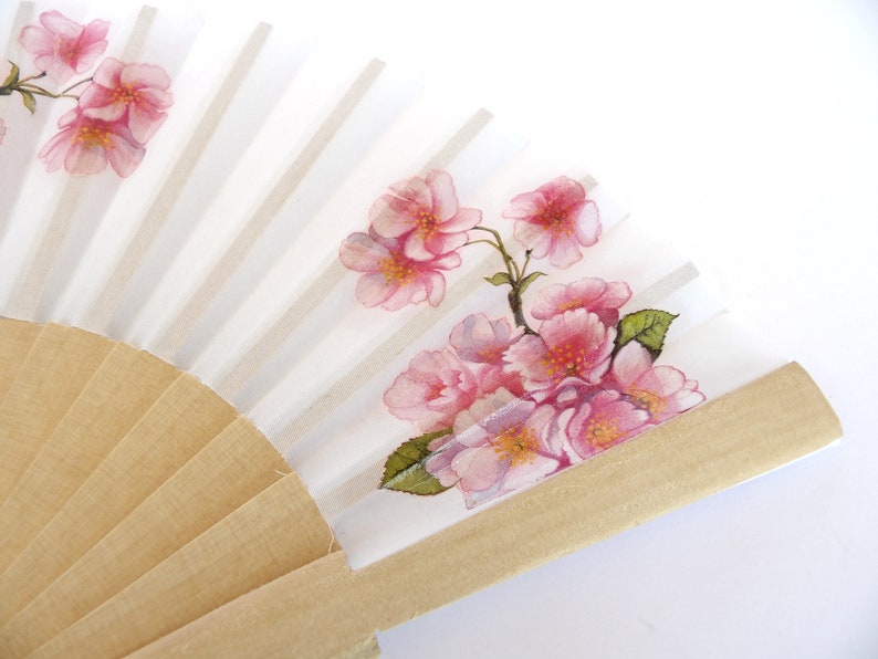 Cherry Blossom Hand Fan Floral Holding Fan Evening or - Etsy