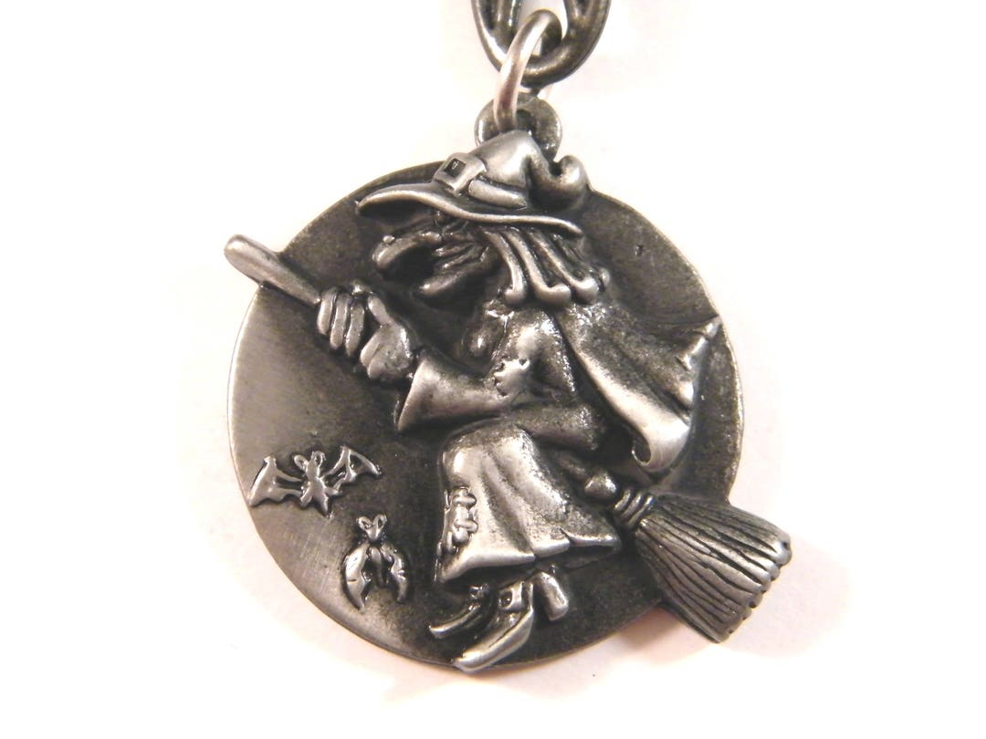 Witch Keychain Witch Jewelry Halloween Keyring Witch on a - Etsy