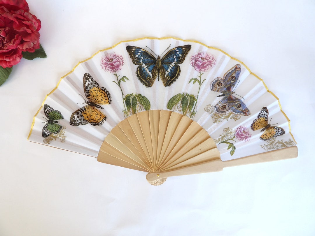 Butterfly Hand Fan, Holding Fan, Wedding Gift, Bride Accessory, Gift ...