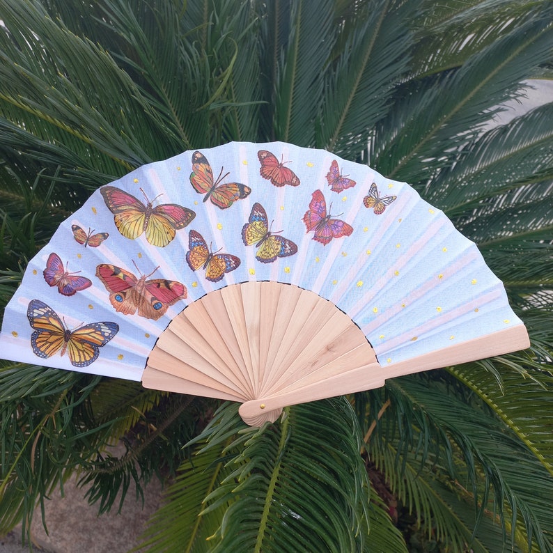 Hand Fan With Butterflies, Holding Fan, Handheld Fan, Spanish Hand Fan ...
