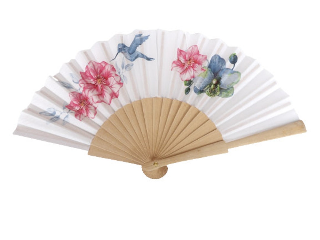 Hummingbird Hand Fan, Woman Hand Fan, Spanish Fan, Hot Summer Accessory ...
