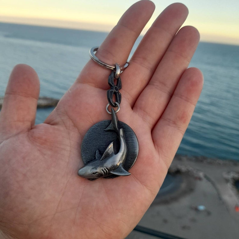 Shark Keyring, Scuba Diving Keychain, Ocean Nautical Charm, Beach ...