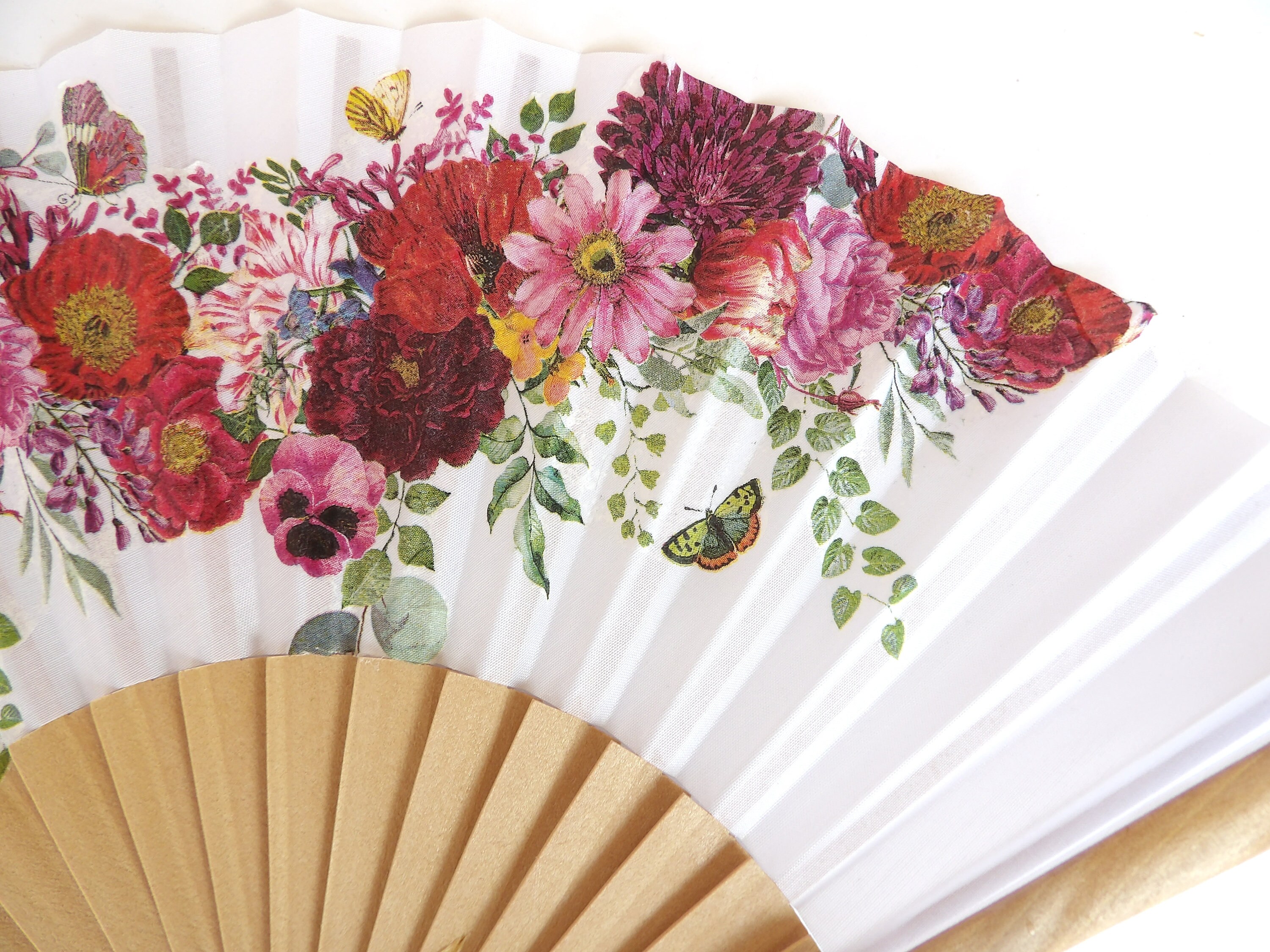 Red Flowers Hand Fan Floral Folding Fan Wedding Hand Fan - Etsy