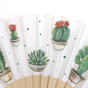Cactus Hand Fan, Botanical Hand Fan, Suculent Lovers Hand Fan, Floral ...