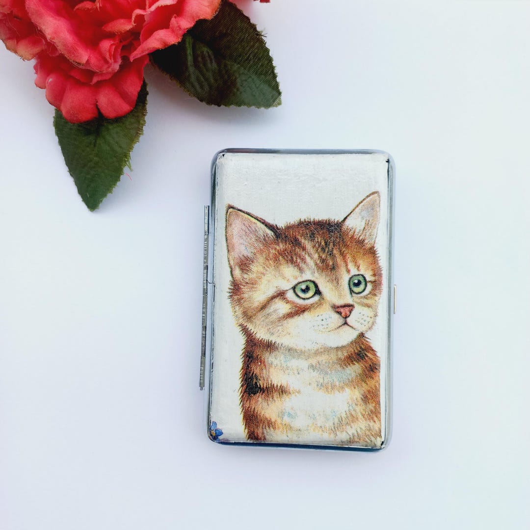 Cigarrette Case With Cat, 100s Slim Cigarette Box, Cute Cats Pattern ...