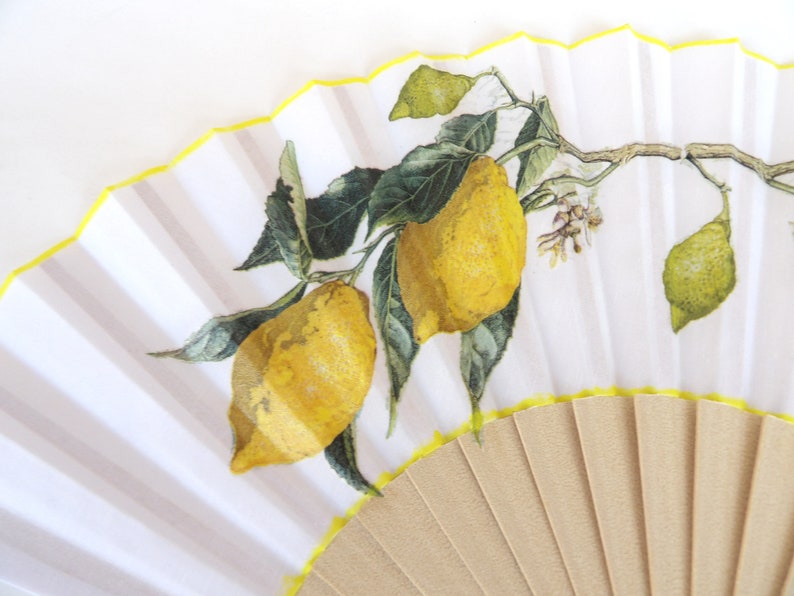 Lemon Hand Fan, Citric Folding Fan, Wedding Hand Fan, Scllop Handheld ...