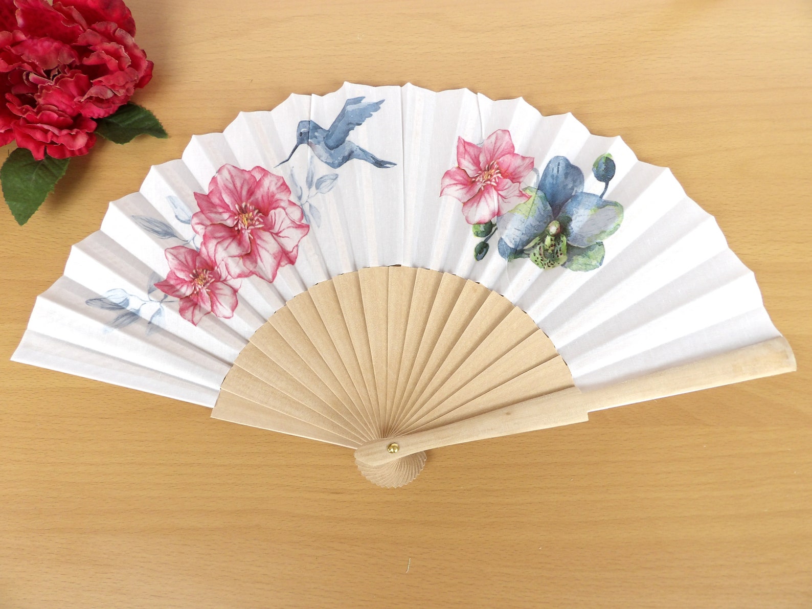 Hummingbird Hand Fan Woman Hand Fan Spanish Fan Hot Summer - Etsy