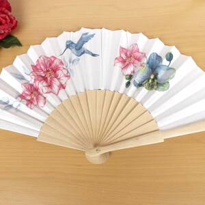 Hummingbird Hand Fan, Woman Hand Fan, Spanish Fan, Hot Summer Accessory ...