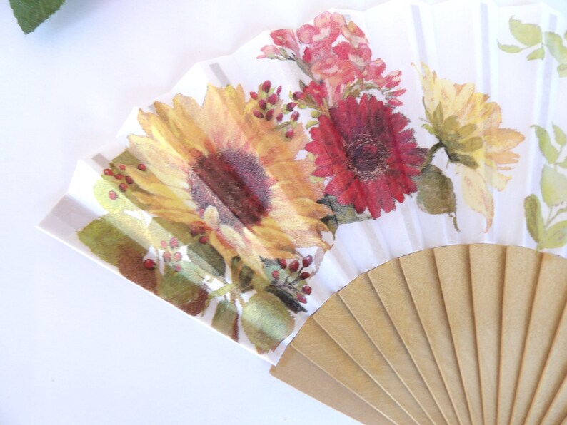 Gerbera Daisy Hand Fan, Sunflower Holding Fan, Evening or Wedding Dress ...