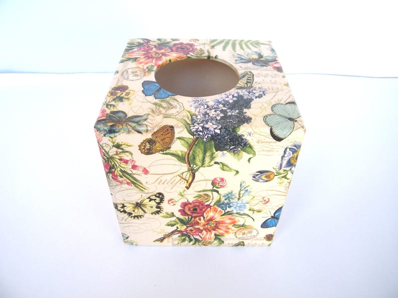Flowers Tissue Box Cover Square Tissue Box Floral Napkins | Etsy