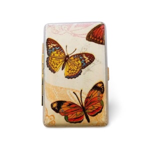 Slim 100 Cigarrette Case With Butterflies, Business Card Case, Gift for ...
