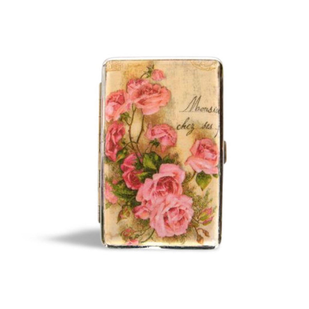 Vintage Roses Slim 100s Cigarrette Case, Business Card Holder ...