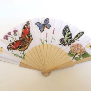 Butterfly Hand Fan Handheld Folding Fan Evening or Wedding | Etsy