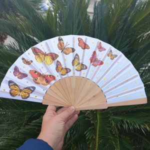 Hand Fan With Butterflies, Holding Fan, Handheld Fan, Spanish Hand Fan ...