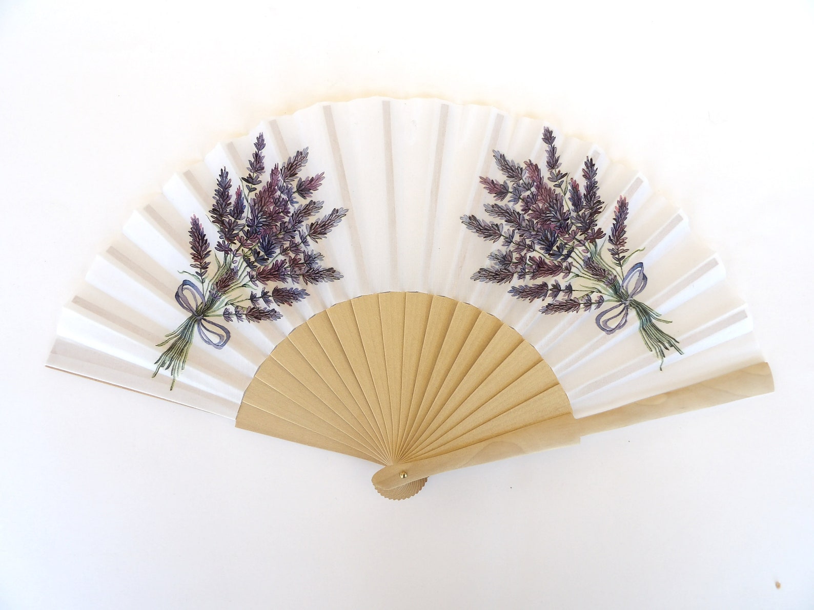 Lavender Hand Fan, Folding Fan, Lavender Bouquet, Botanical Flower ...